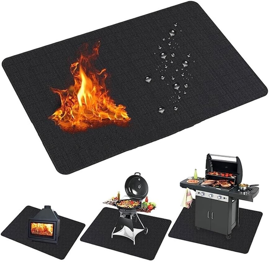 Amazon.com: Under Grill Mat for Outdoor Grill, Double-Sided Fireproof ...
