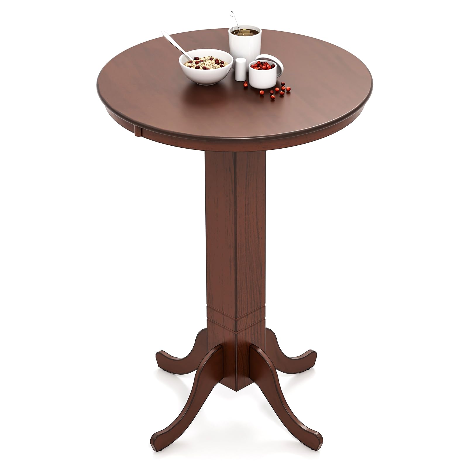 Amazon.com - Giantex 30” Round Bar Table, Dining Table with Rubber Wood ...