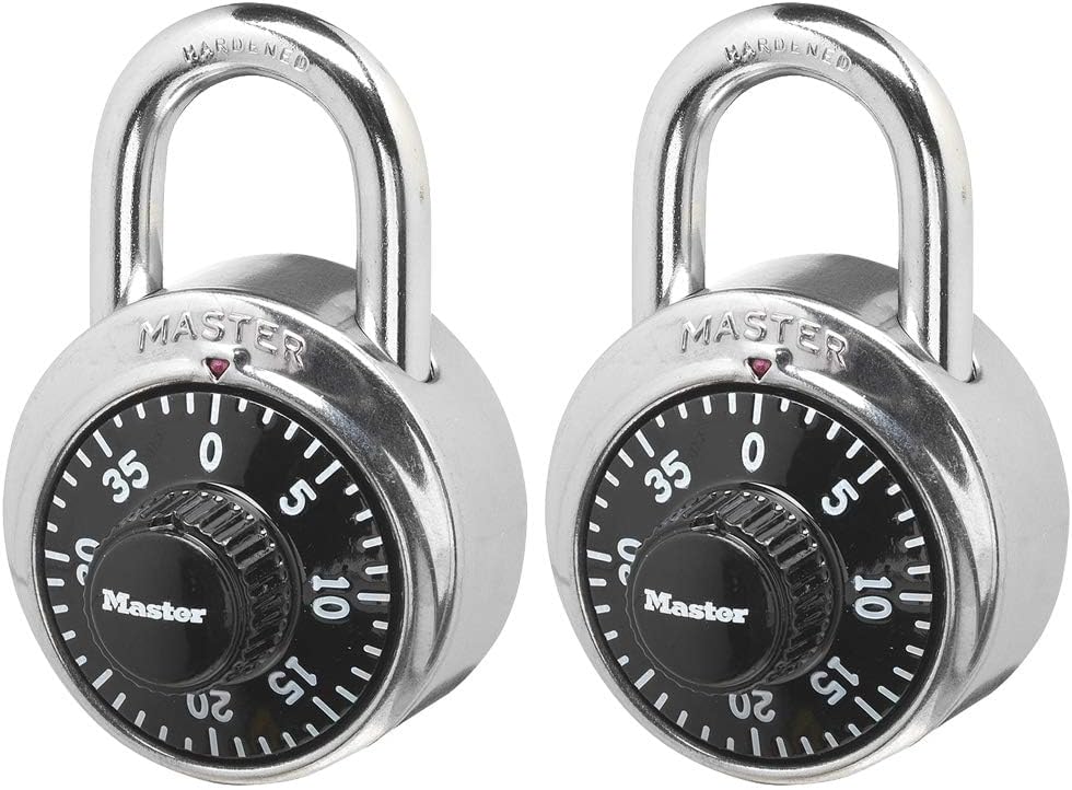 Master Lock 1500T Locker Lock Combination Padlock, 2 Pack, Black ...