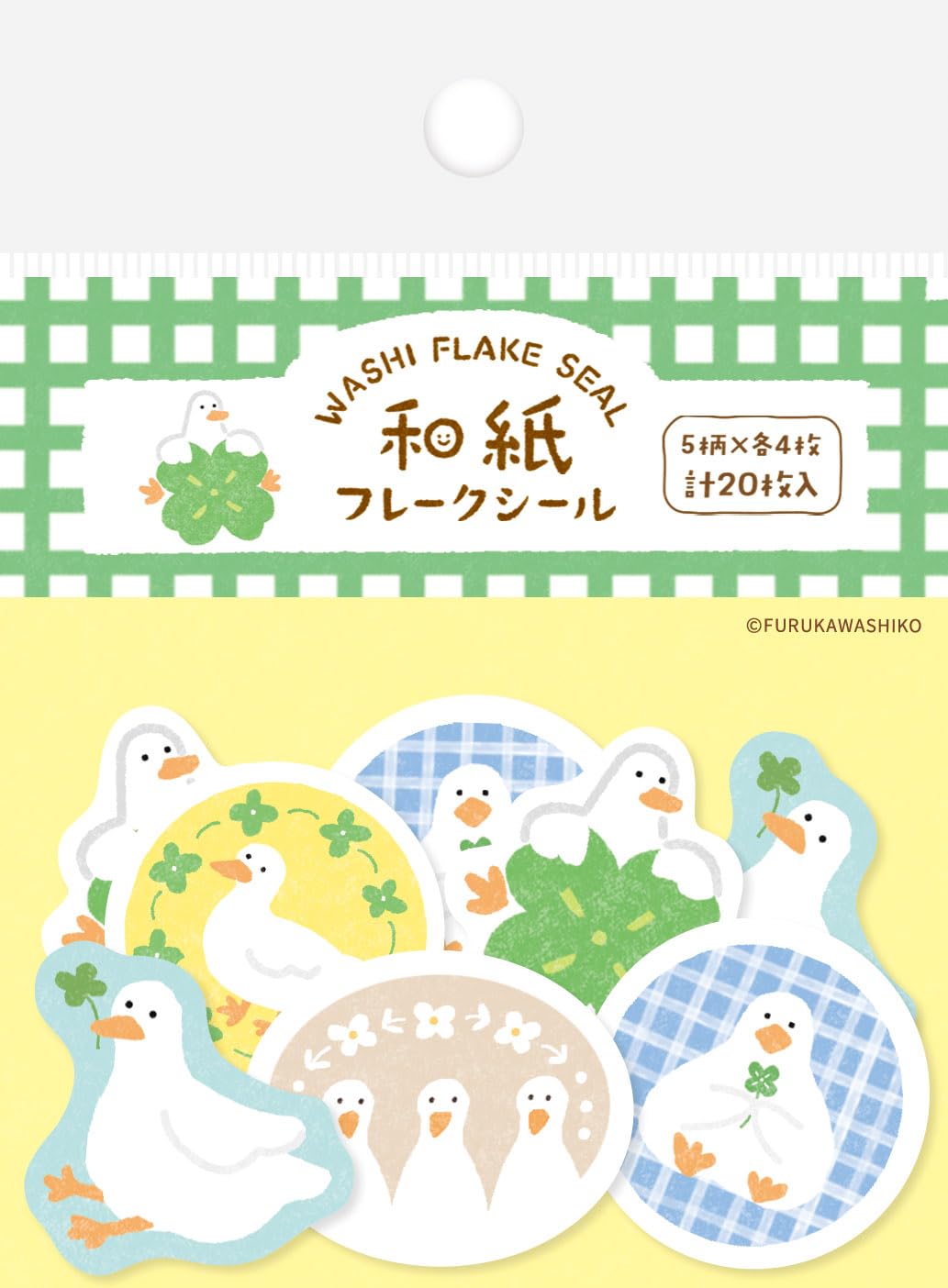 Furukawa Paper Co., Ltd. Washi Flake Stickers, Clover And Duck, Qsa356 ...