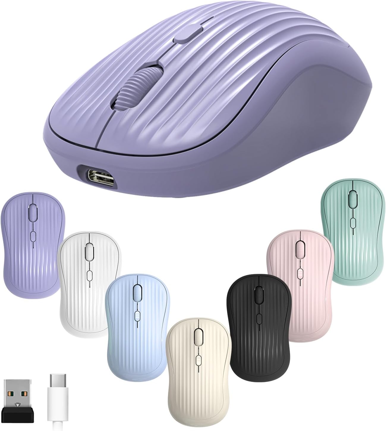 Amazon.com: ONE-UP Wireless Mouse, 2.4G + BT, Rechargeable Battery, 4 ...