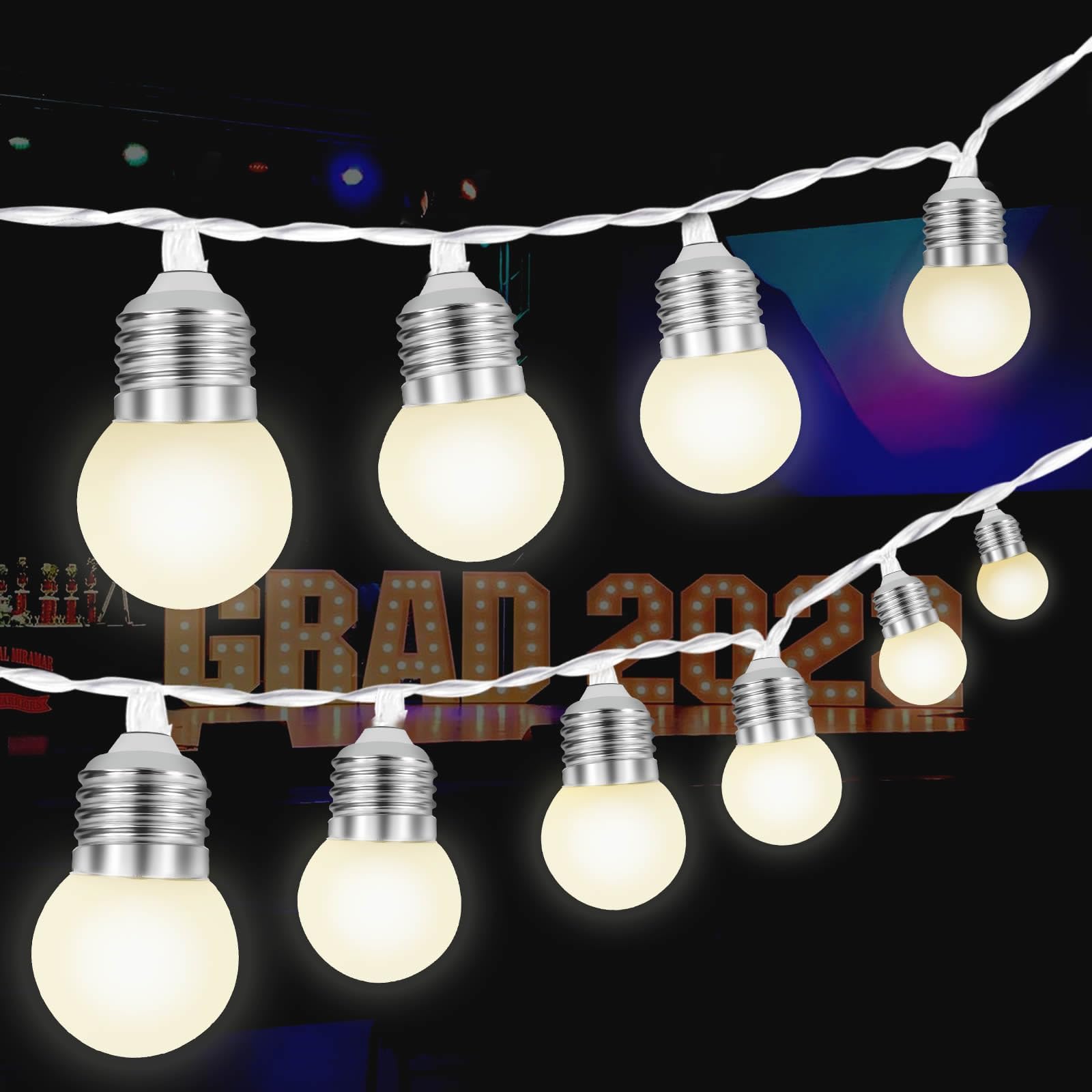YOSWPP 12 LED Bulbs Battery Operated G40 String Lights for Marquee ...
