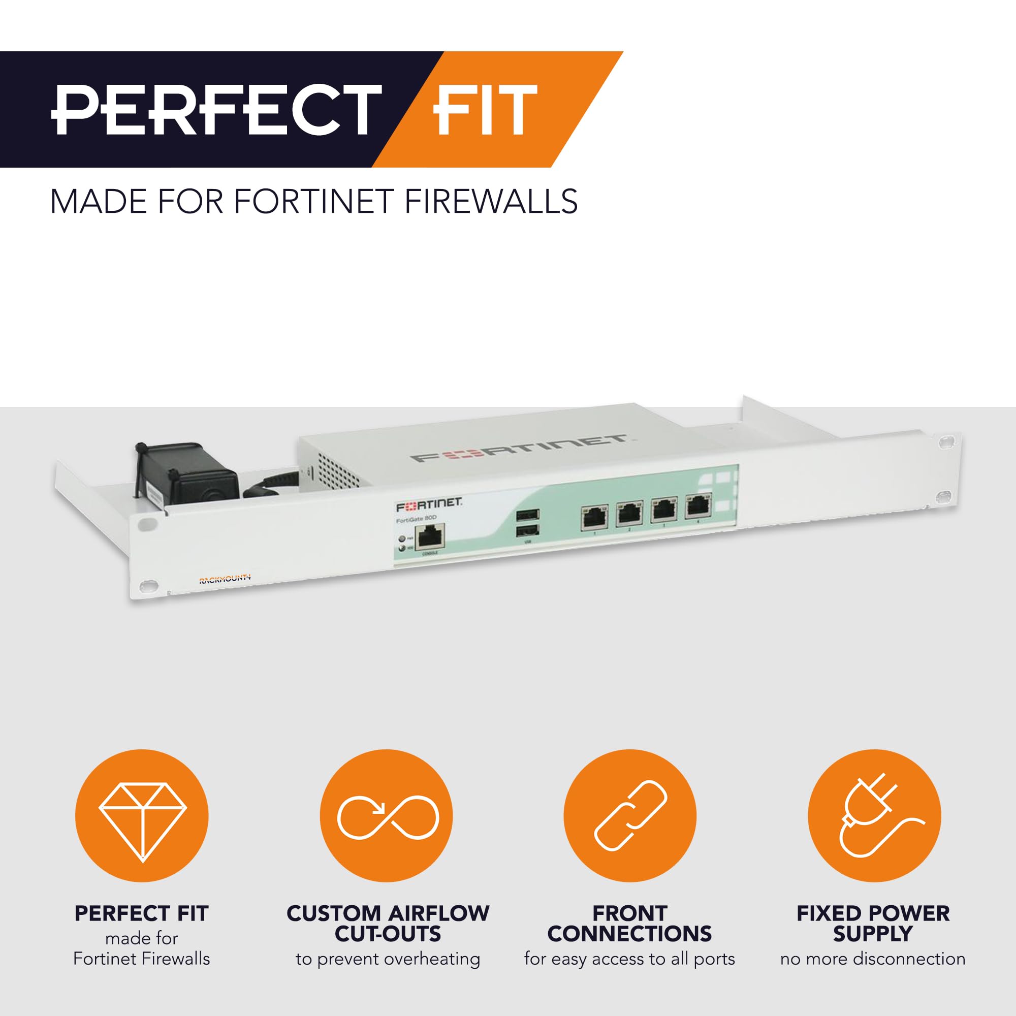 Buy Fortinet Firewall Appliance Rack Mount - 1U Server Rack Shelf with Easy Access Front Network ...