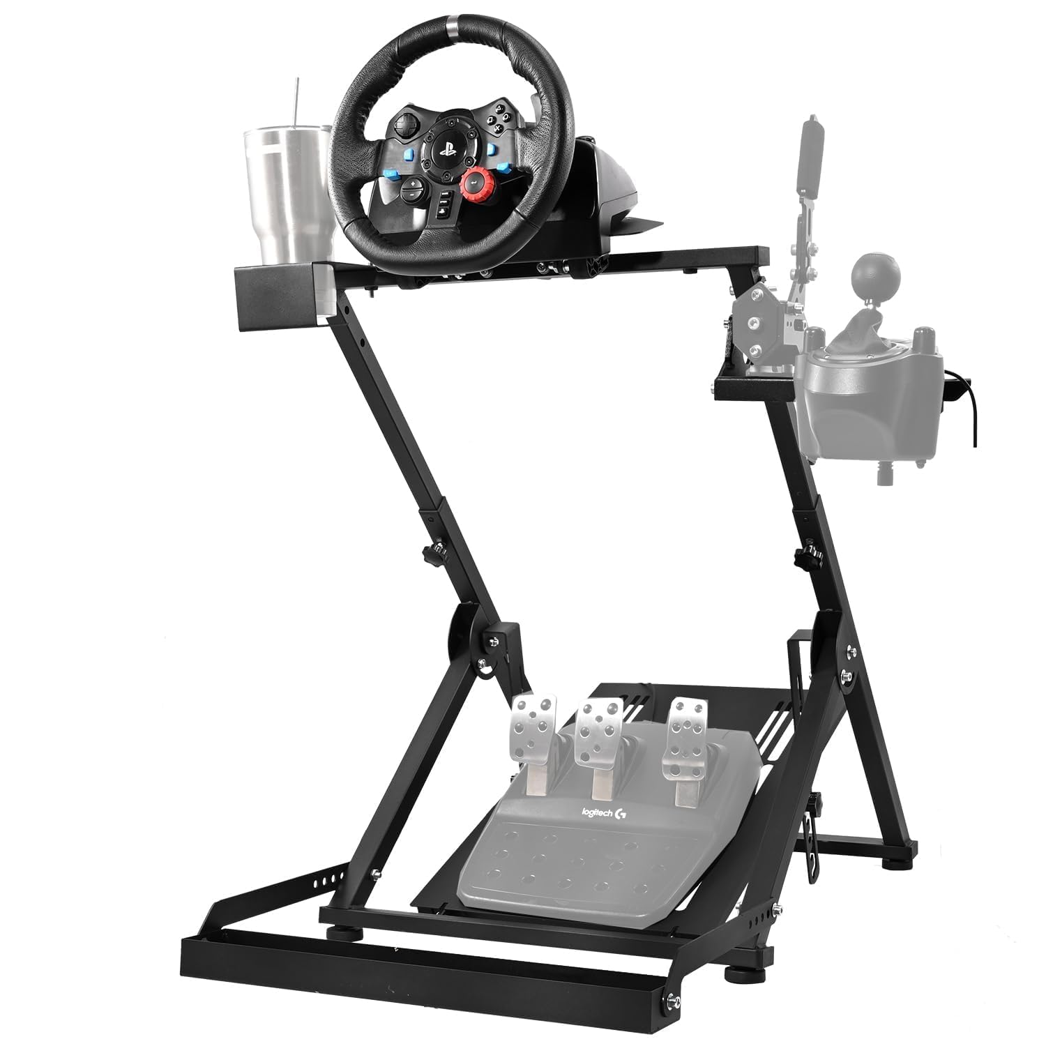 Gazzyt Upgrade Racing Wheel Stand X-Frame Slot and Cup Holder Fit for ...