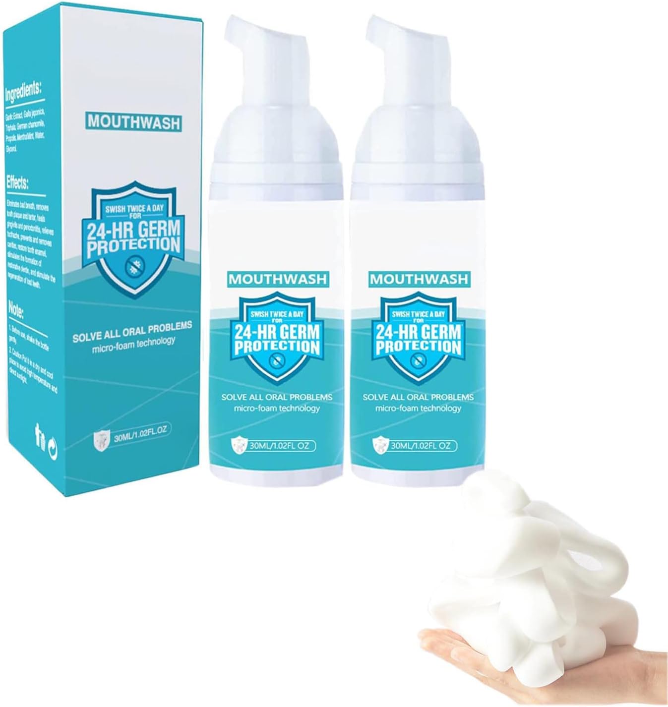 Amazon.com: 2Pcs Toothpaste Foam, Cleaning Foam Toothpaste, Oral Care ...