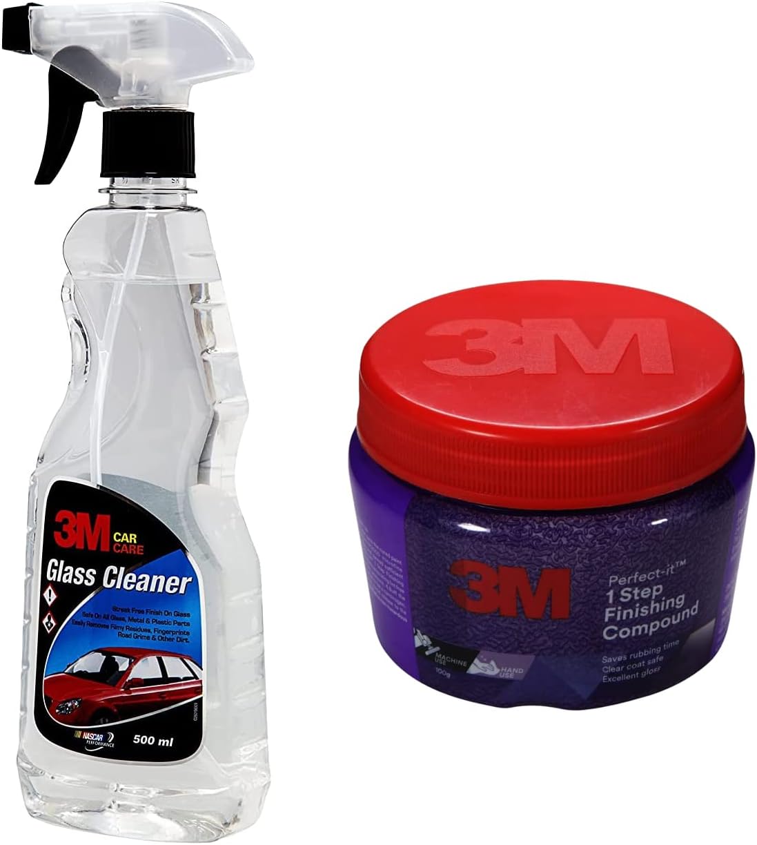 3M Car Care Glass Cleaner, 500ml & IA260165237 Perfect-It 1-Step Finish ...
