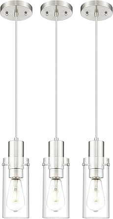 Emak Brushed Nickel Pendant Light Fxitures, Modern Mini Pendant Lights ...