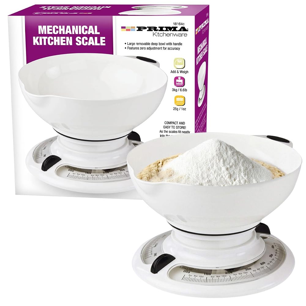 New 3Kg Retro Kitchen Scale - Weighing Cooking Food | Weight, Kg, Round Bowl | Mechanical | Wet ...