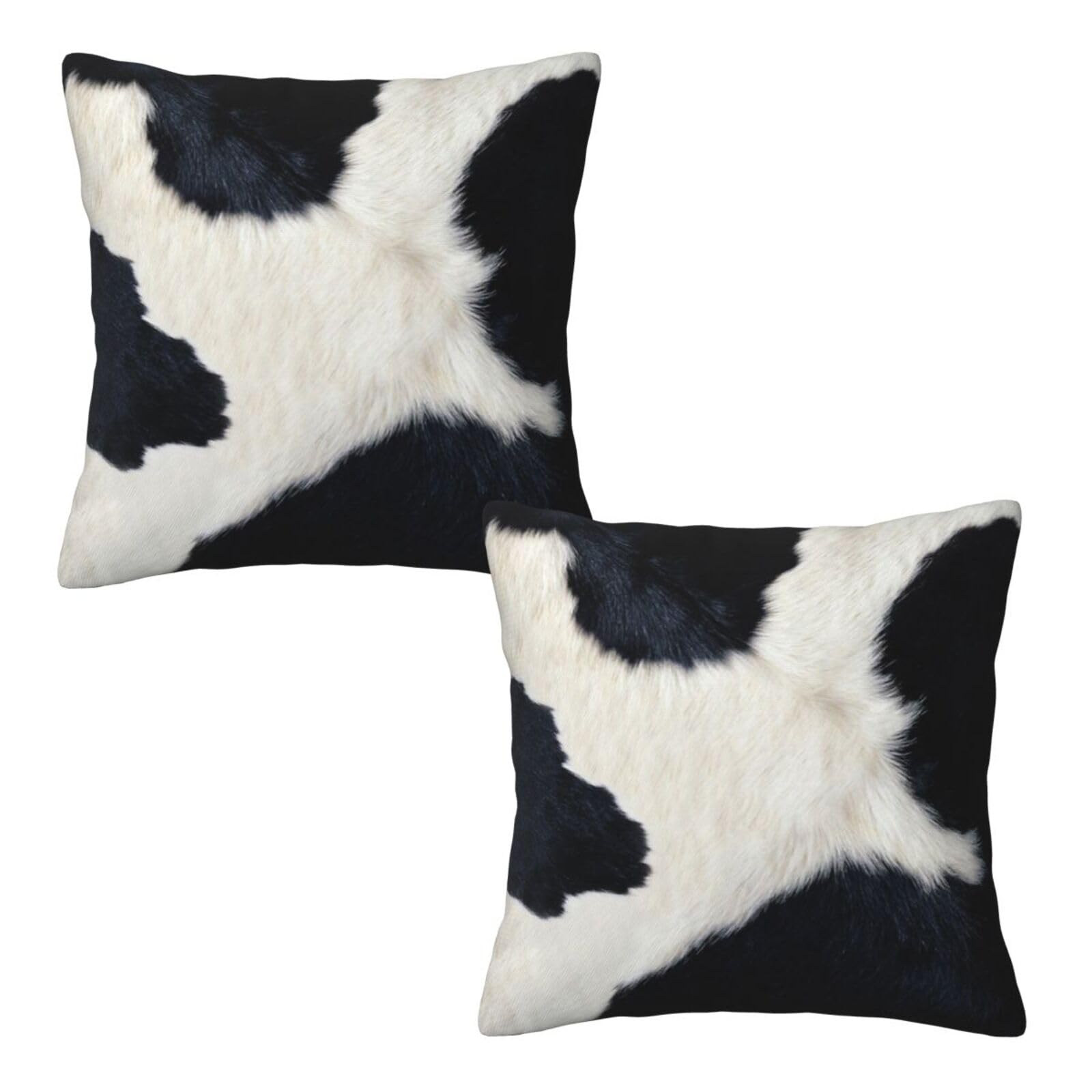 Amazon.com: Black and White Western Cow Print Pillow Covers 18x18 Set ...