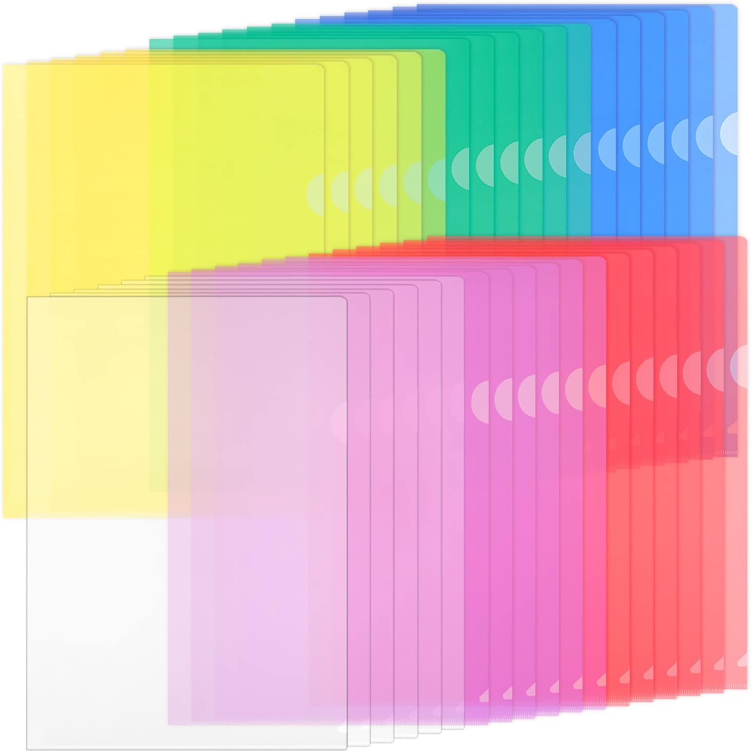 ZCZN 42 Pcs Chemises Plastique, Dossier Pochette A4 Pochette Document 6 ...