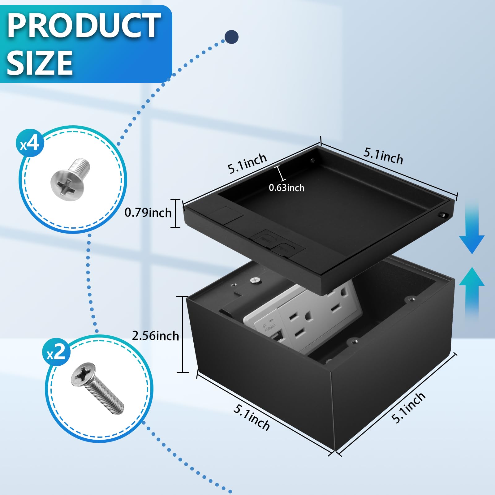 Snapklik.com : KYHSHJ Recessed Flat Hidden Socket Kit