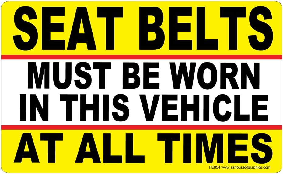 Amazon.com: Fasten Your Seat Belt Sticker 2X5 inch Fasten Your Seat ...