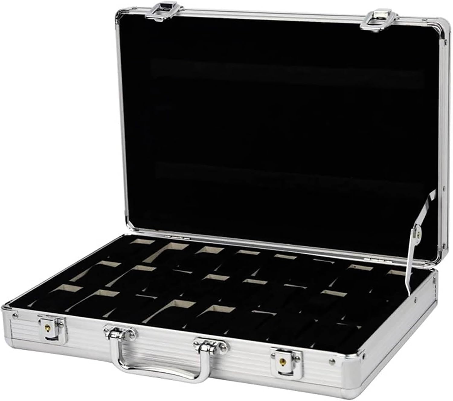 Amazon.com: REBCAUS Watch Box 24 Suitcase Aluminum Watch Box Men/Women ...