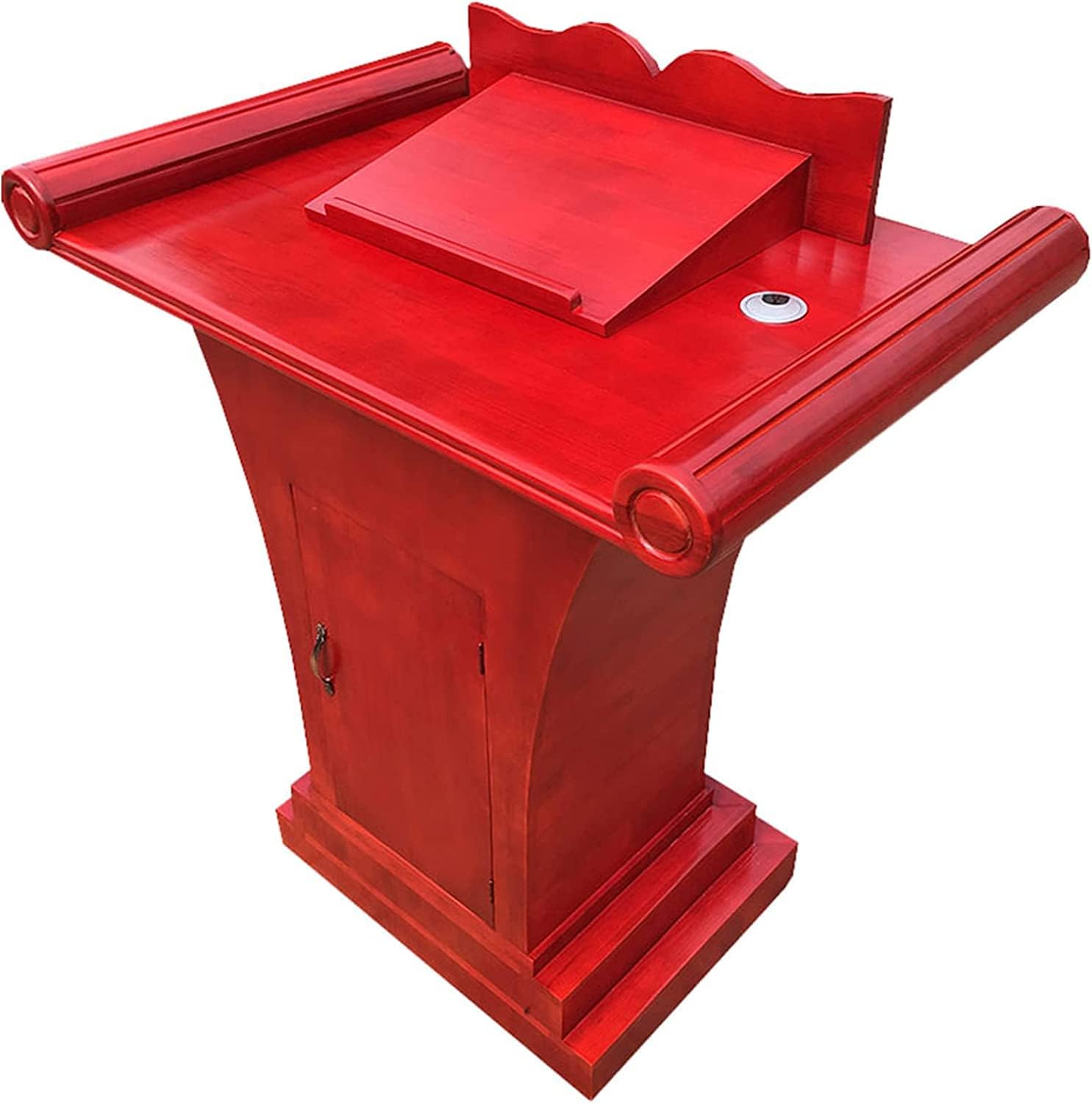 Amazon.com: Podium Presentation Lectern Stand Solid Wood Christian ...