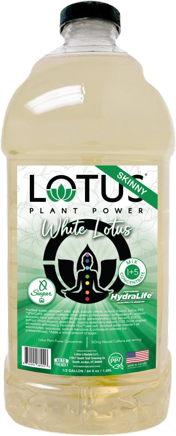 Amazon.com : Skinny White Lotus Plant Energy Drink Concentrate | Zero ...