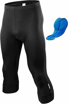 Amazon.com: qualidyne Men's 3/4 Bike Pants, 4D Padded Cycling Tights Leggings Outdoor Riding ...