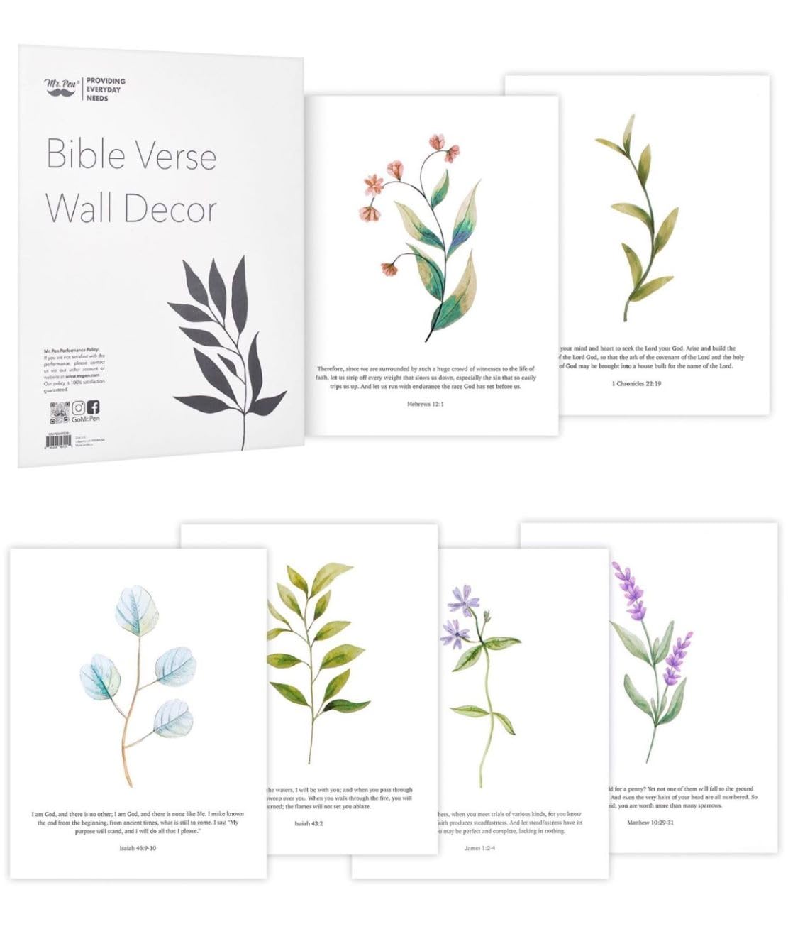 Amazon.com: Mr. Pen- Christian Wall Decor, 6 Pack, 11” x 14”, Scripture ...
