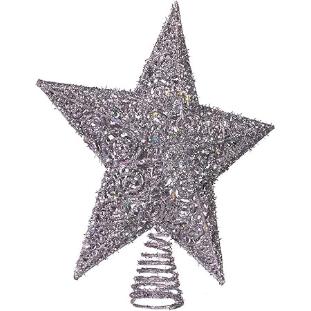 Amazon.com: Kurt Adler 10-Inch Silver Star Treetop : Home & Kitchen