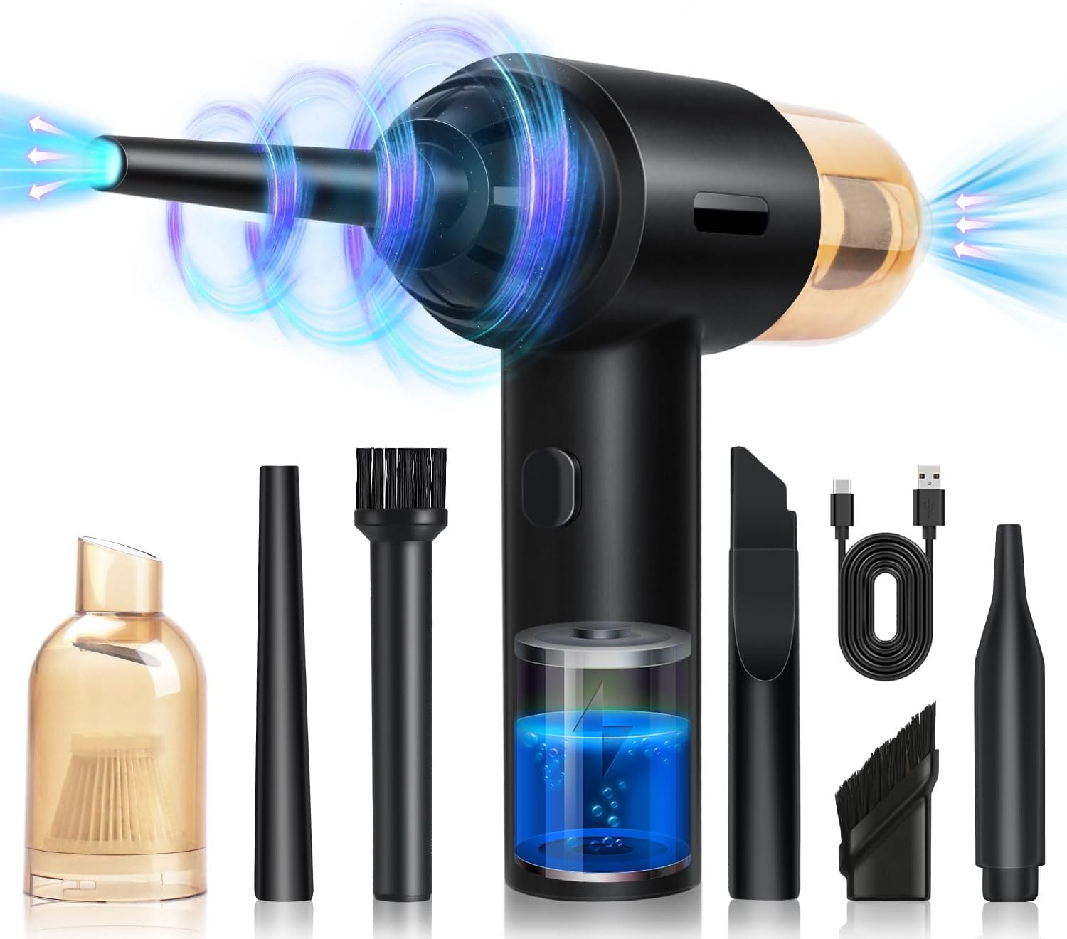 Amazon.com: VeloZap, 3-in-1 Air Duster – Computer Vacuum Cleaner ...