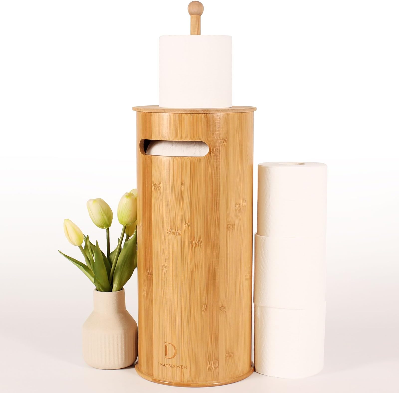 Amazon.com: Wooden Toilet Roll Holder Stand - Free Standing Toilet ...