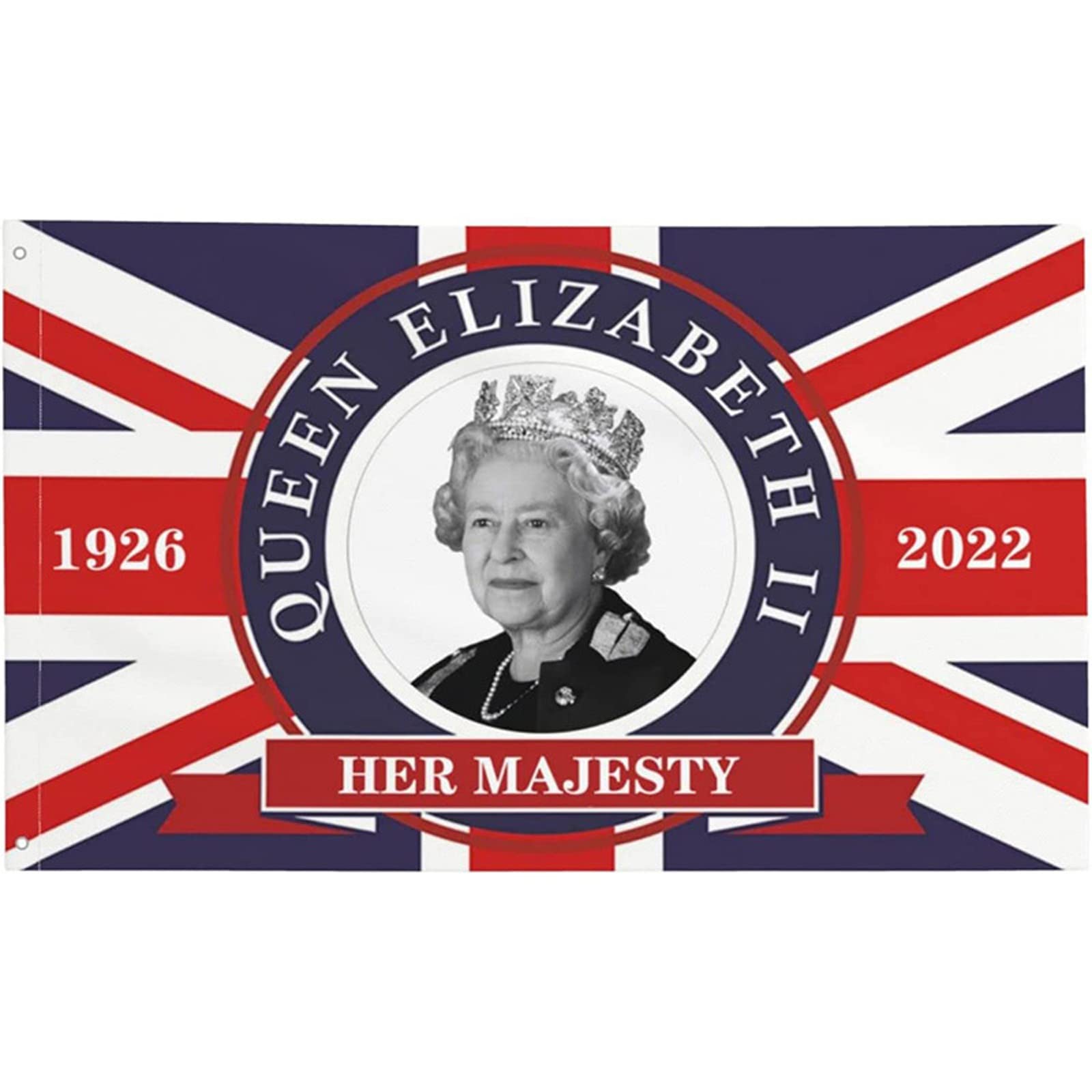Buy Queen Elizabeth II Memorial , 90x150cm Union Jack Mourning Queen ...