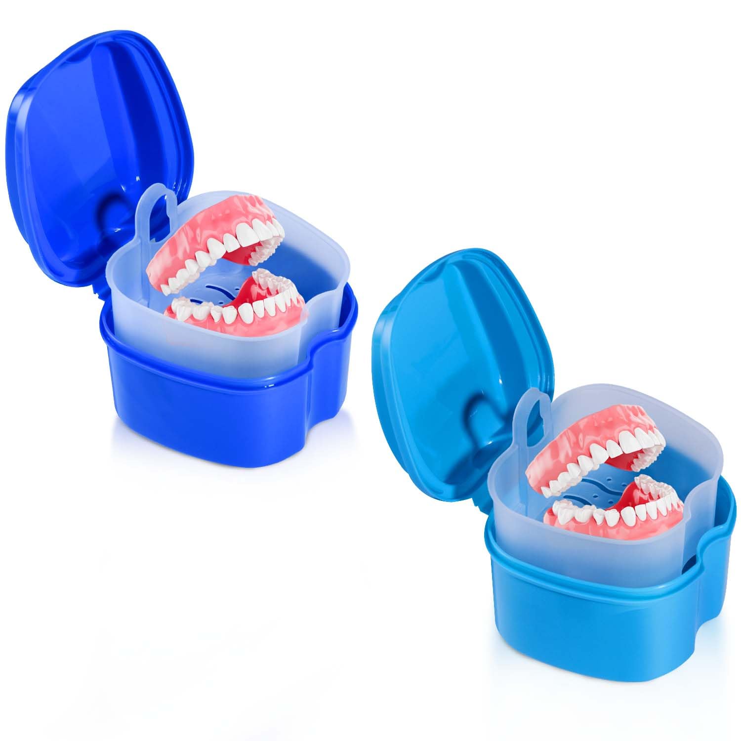 Amazon.com : OBTANIM 2 Pack Denture Bath Cup Case Box Holder Storage ...