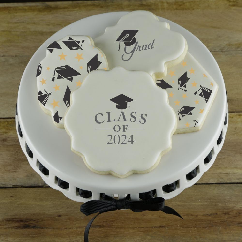 Amazon.com: Graduation Day Party Cookie Stencils | 3 Stencil Sheet ...