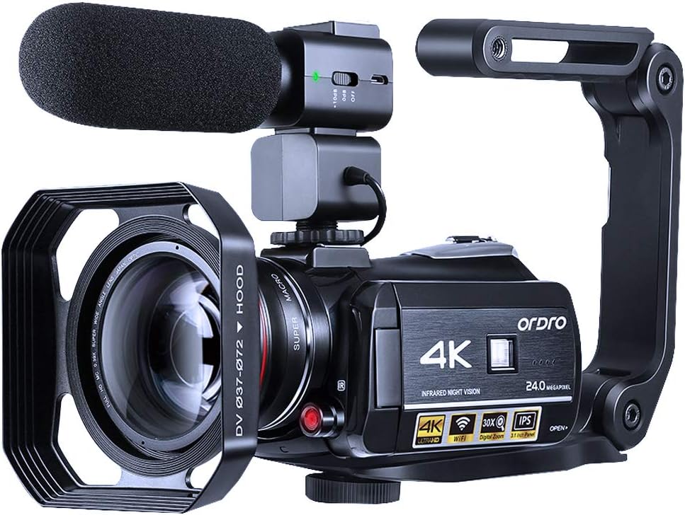 Amazon.com : 4K Camcorder Video Camera ORDRO HD 1080P 60FPS Vlog Camera ...