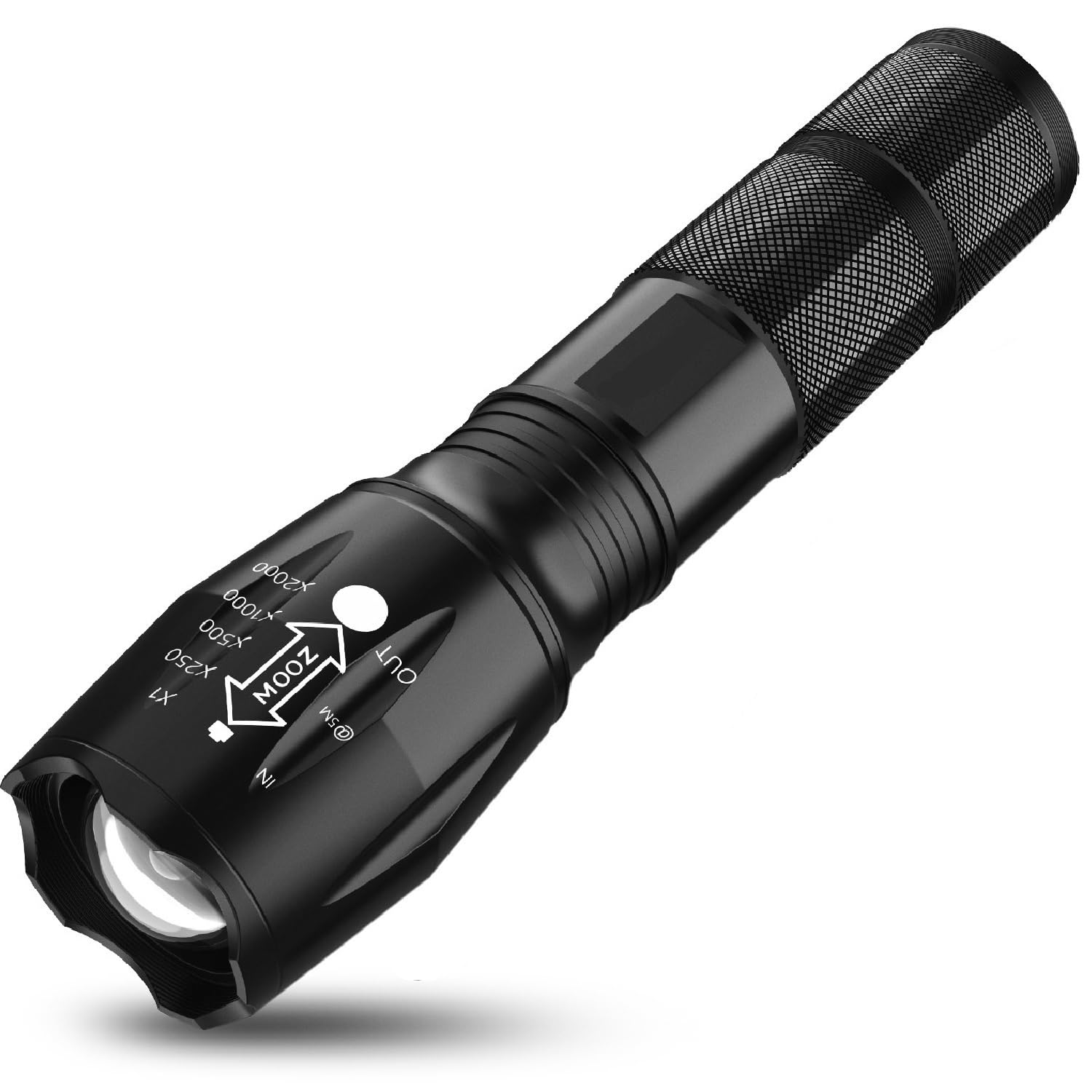 Flashlight 1 Pack, 5 Modes LED Bright 2000 Lumens Tactical Flashlights ...
