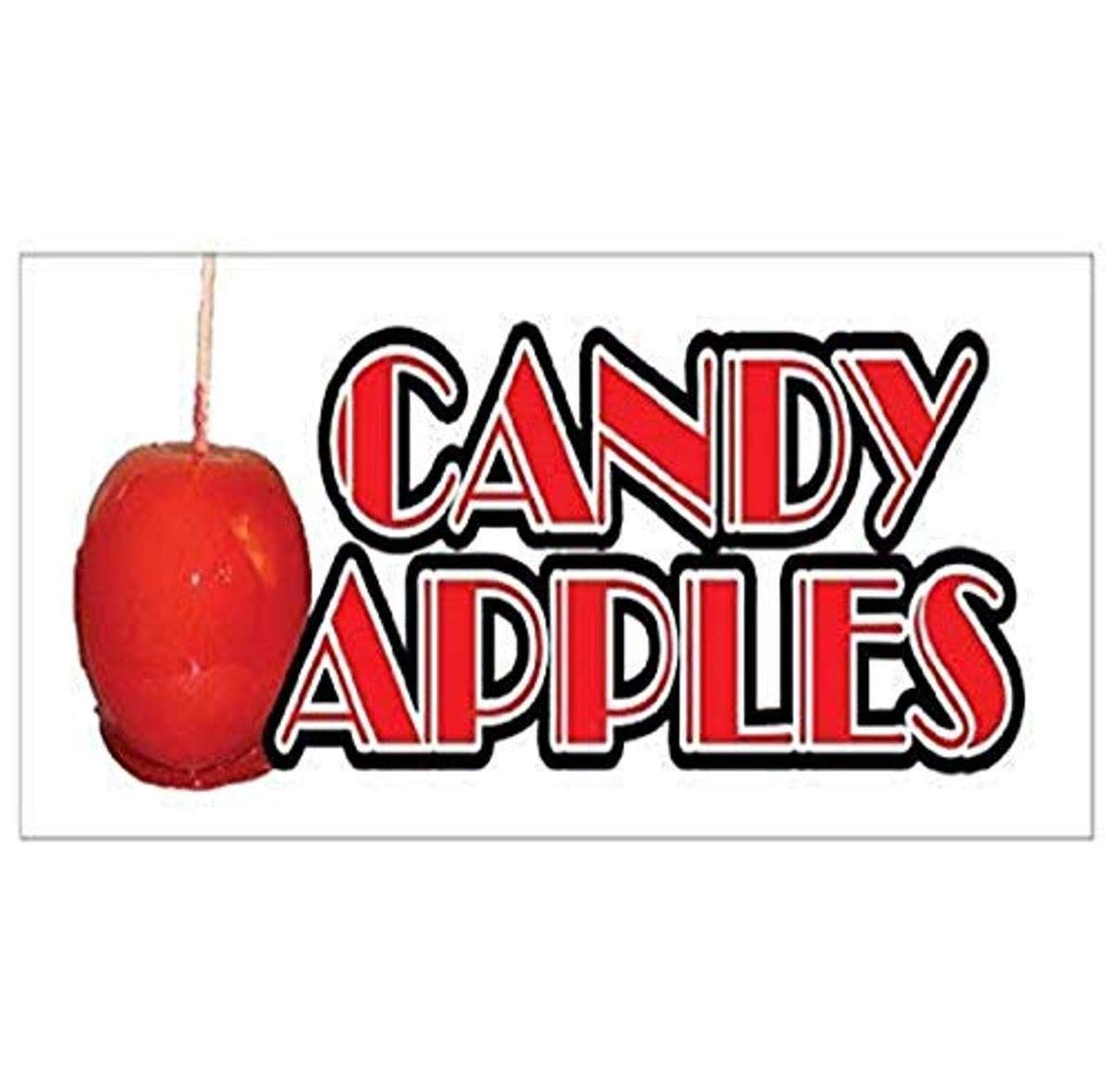 Amazon.com: Candy Apples Concession Decal Caramel Apple cart Signs ...