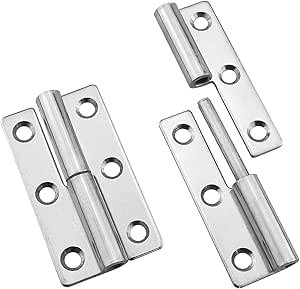 ITROLLE 2PCS 64 x 36 x 2mm Left Side Lift Off Hinge, Detachable Slip Joint Hinges, Stainless ...