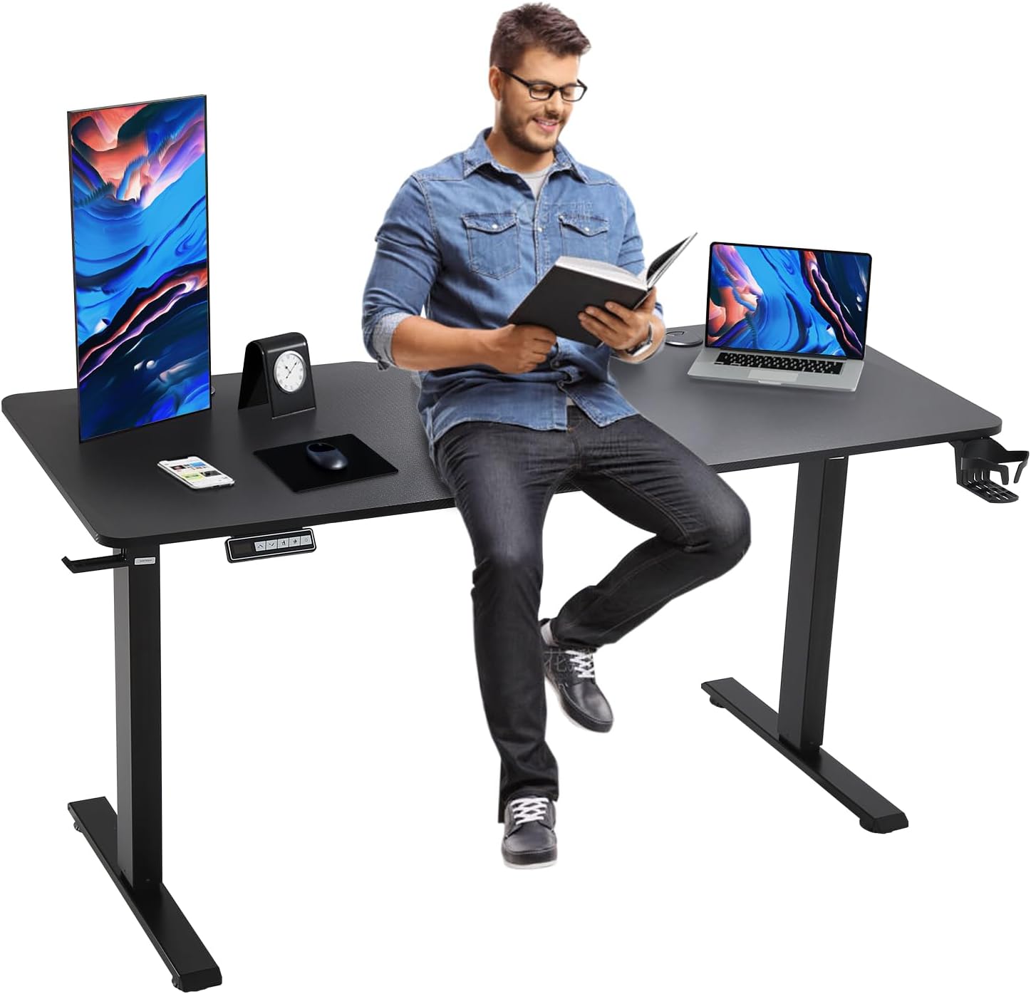 Electric Standing Desk, Adjustable Height Stand up Desk,160 X 70cm ...