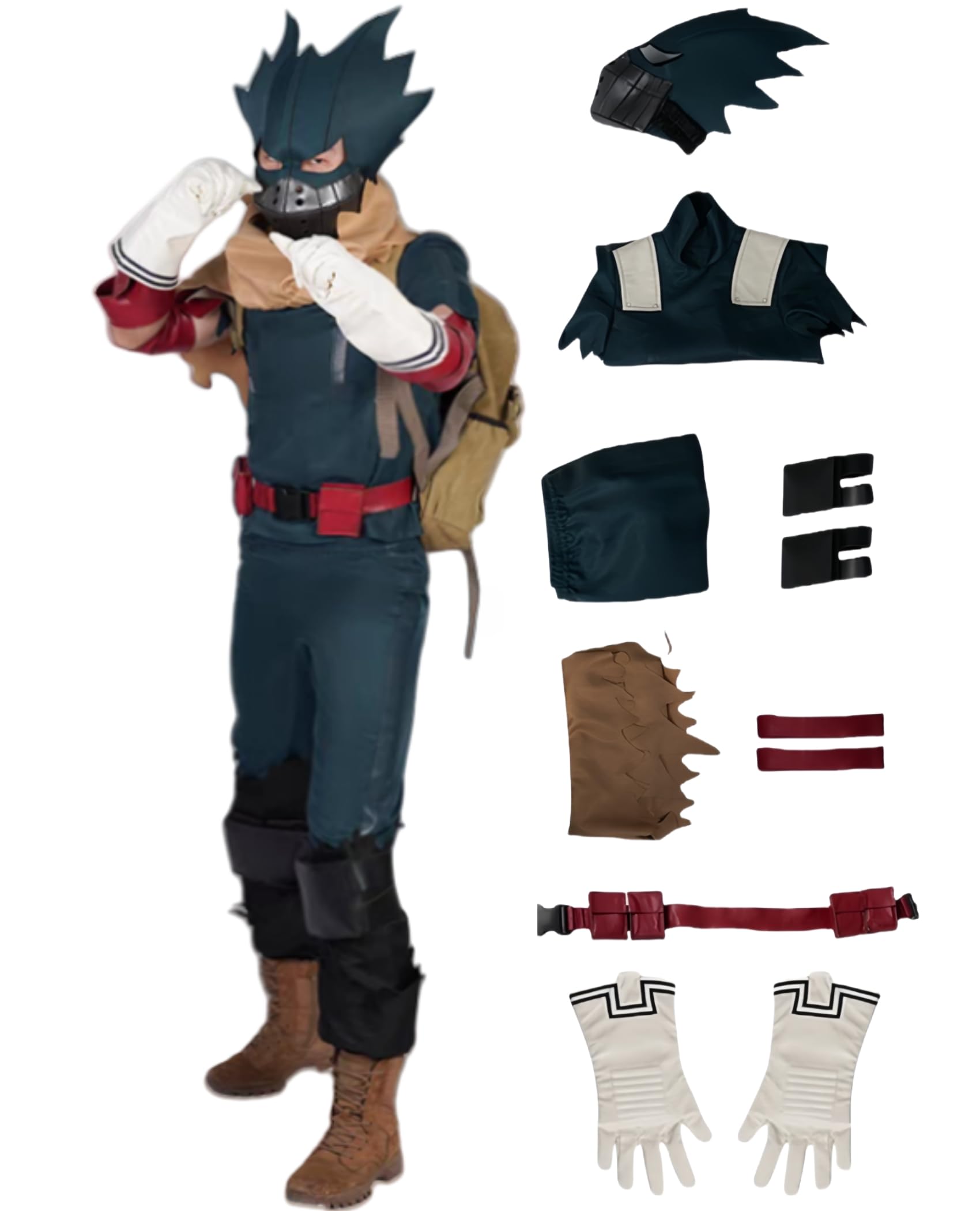 Amazon.com: WGGHOQ Deku Cosplay Costume, Anime My Hero Academia Green ...