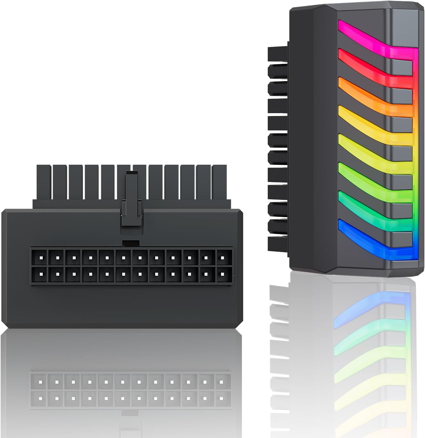 Amazon.com: ATX 24 Pin 90 Degree Adapter, 5V 3Pin RGB 24 Pin ATX Female ...