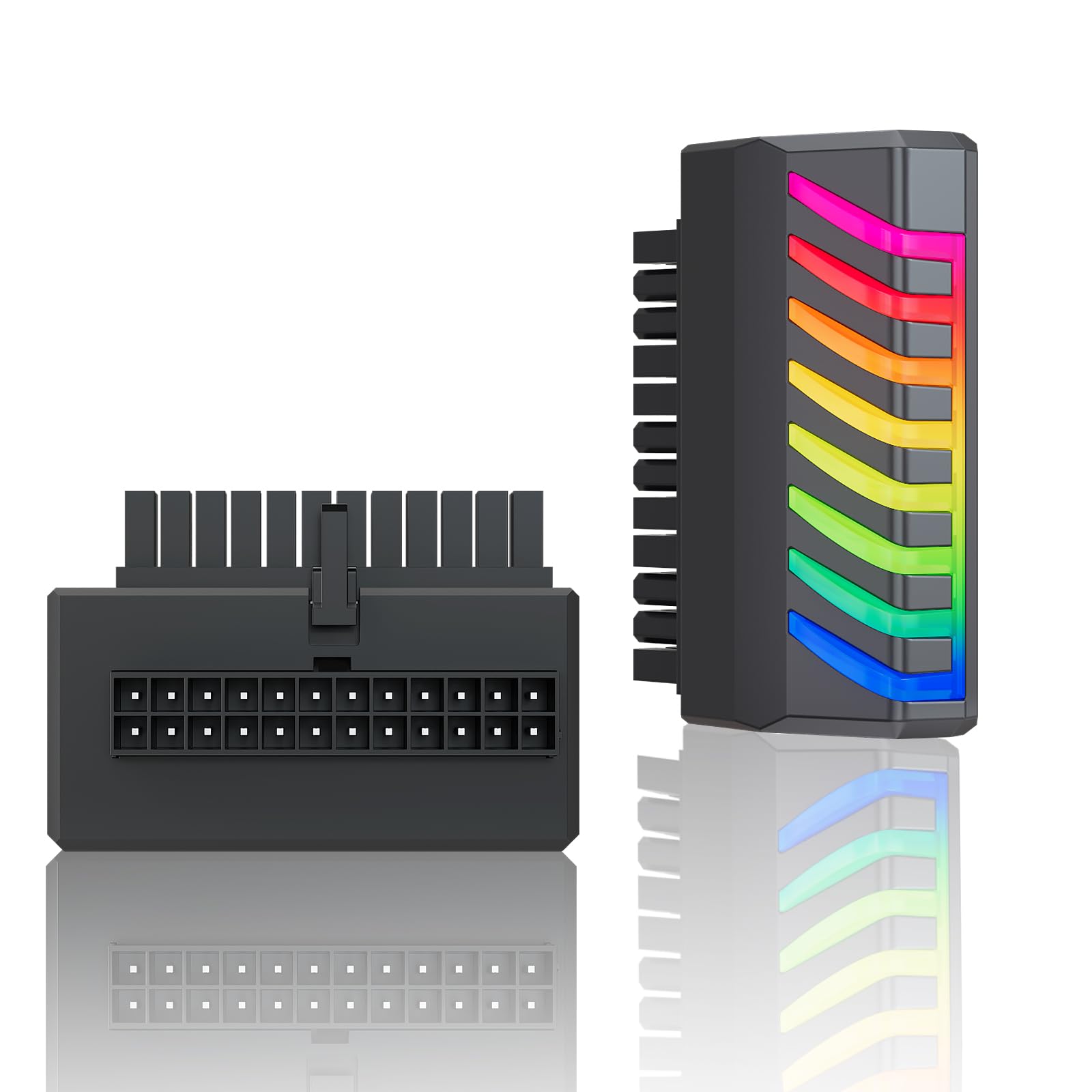 Amazon.com: ATX 24 Pin 90 Degree Adapter, 5V 3Pin RGB 24 Pin ATX Female ...