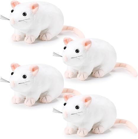 Amazon.com: Kasyat 4 Pcs Fake Rat Stuffed Animals 7 Inch Fake Mouse ...