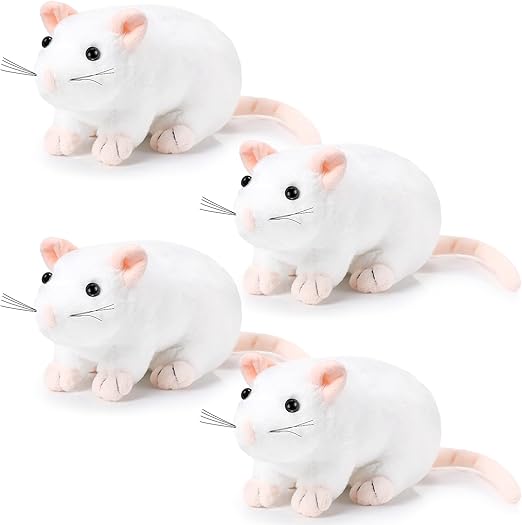 Amazon.com: Kasyat 4 Pcs Fake Rat Stuffed Animals 7 Inch Fake Mouse ...