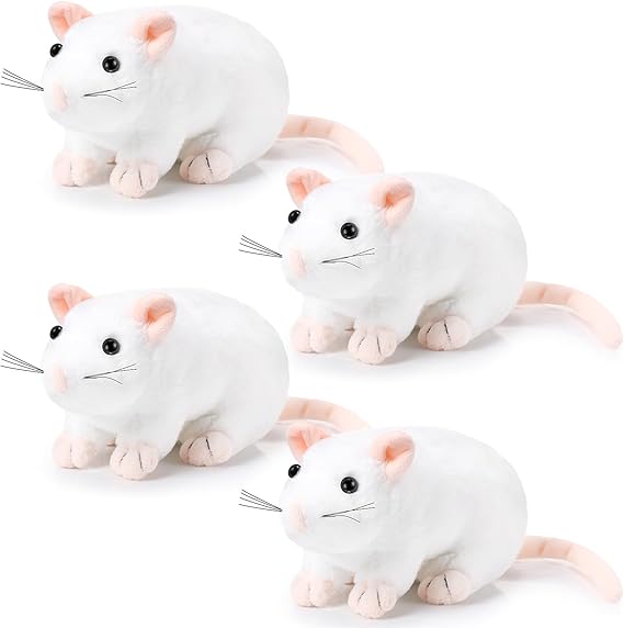 Amazon.com: Kasyat 4 Pcs Fake Rat Stuffed Animals 7 Inch Fake Mouse ...