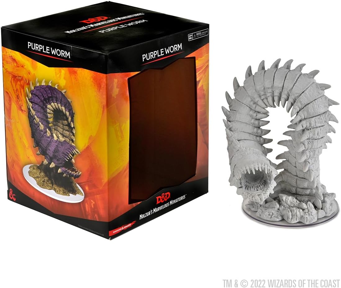 WizKids D&D Nolzur's Marvelous Miniatures: Purple Worm - Unpainted ...