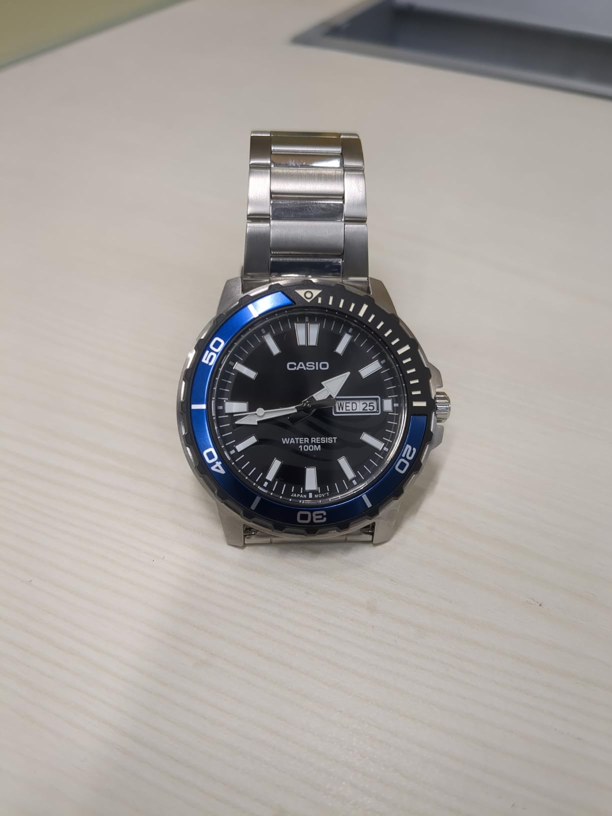 Casio Analog Black Dial Men's Watch-MTD-125D-1A2VDF Stainless Steel ...