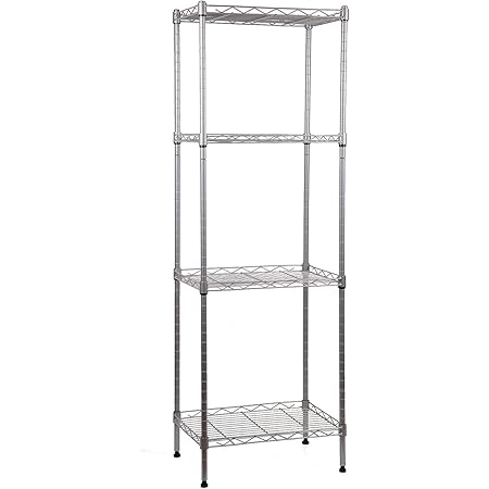 Amazon.com: 4 Tier Wire Shelving Unit, Height Adjustable Wire Shelves ...