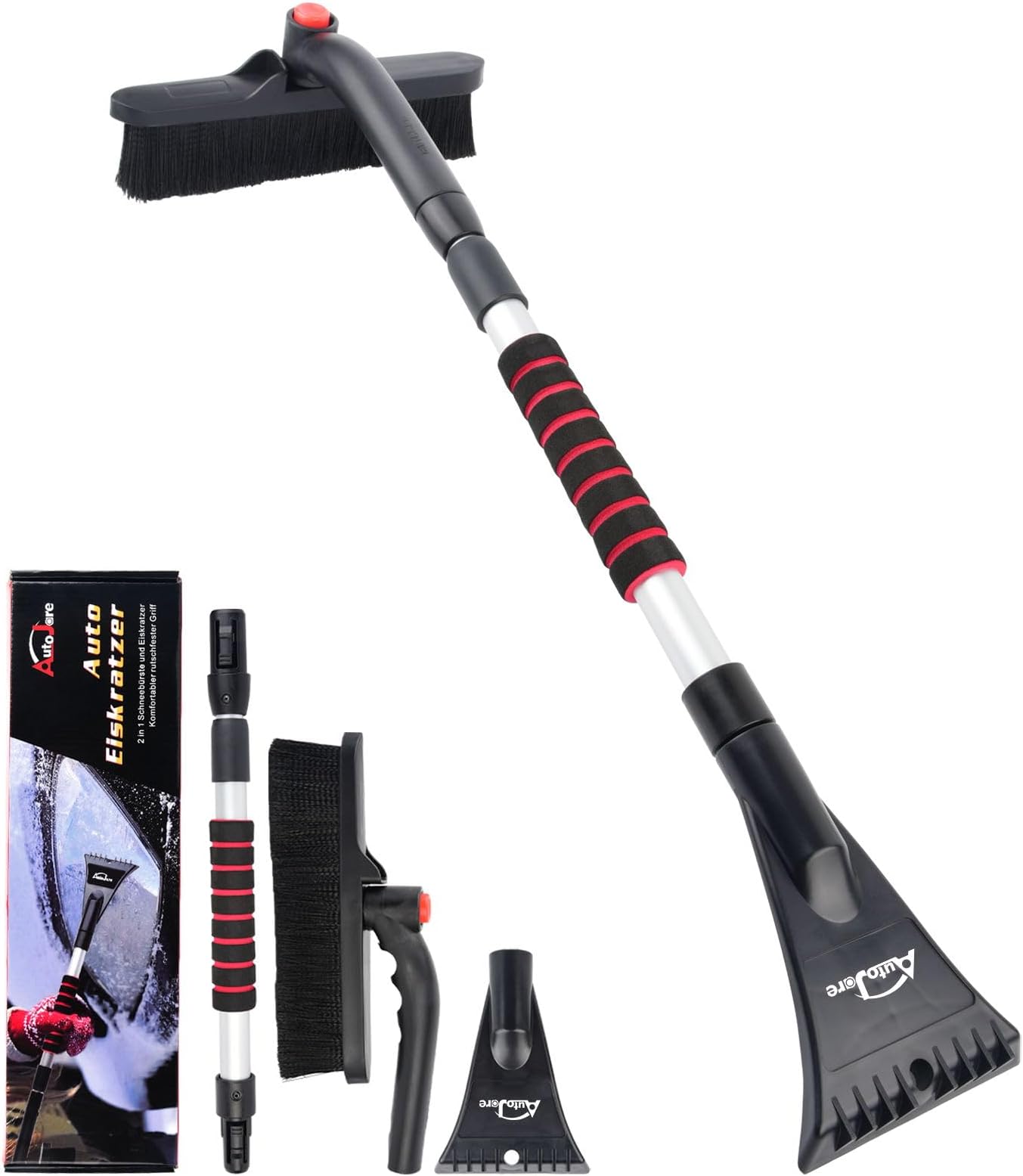 AUTOJARE 2 in 1 Eiskratzer Auto mit Besen 360 Grad Bürstenkopf ...