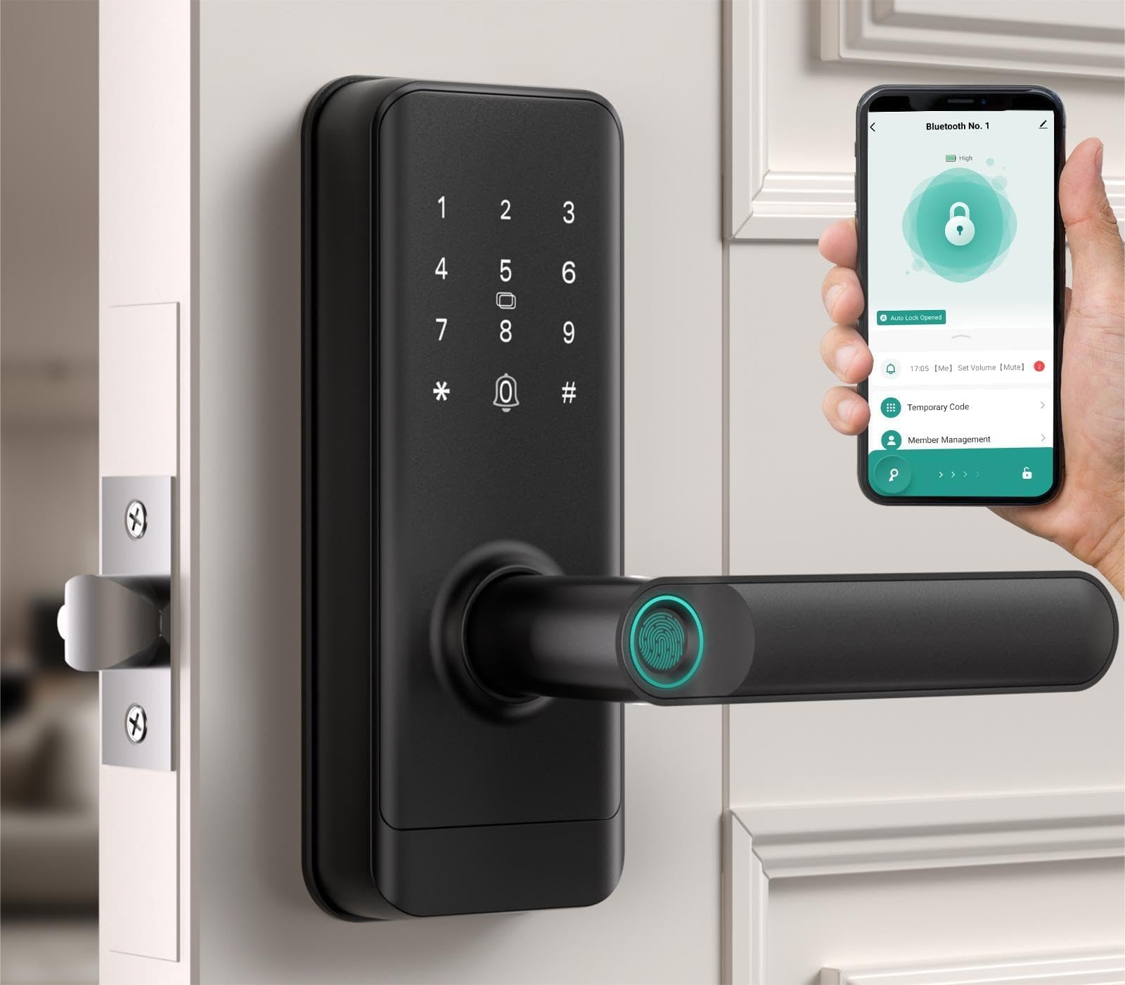 LETTON Smart Door Lock, Biometric Keyless Entry, Fingerprint Lock with ...