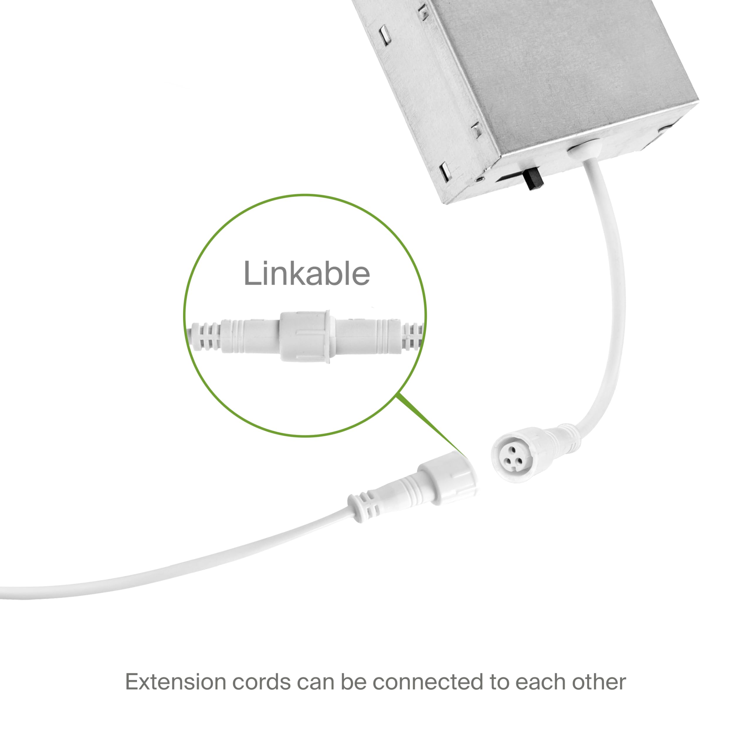 Snapklik.com : ASD 10 Inch Extension Cord 3 PIN For LED Recessed ...