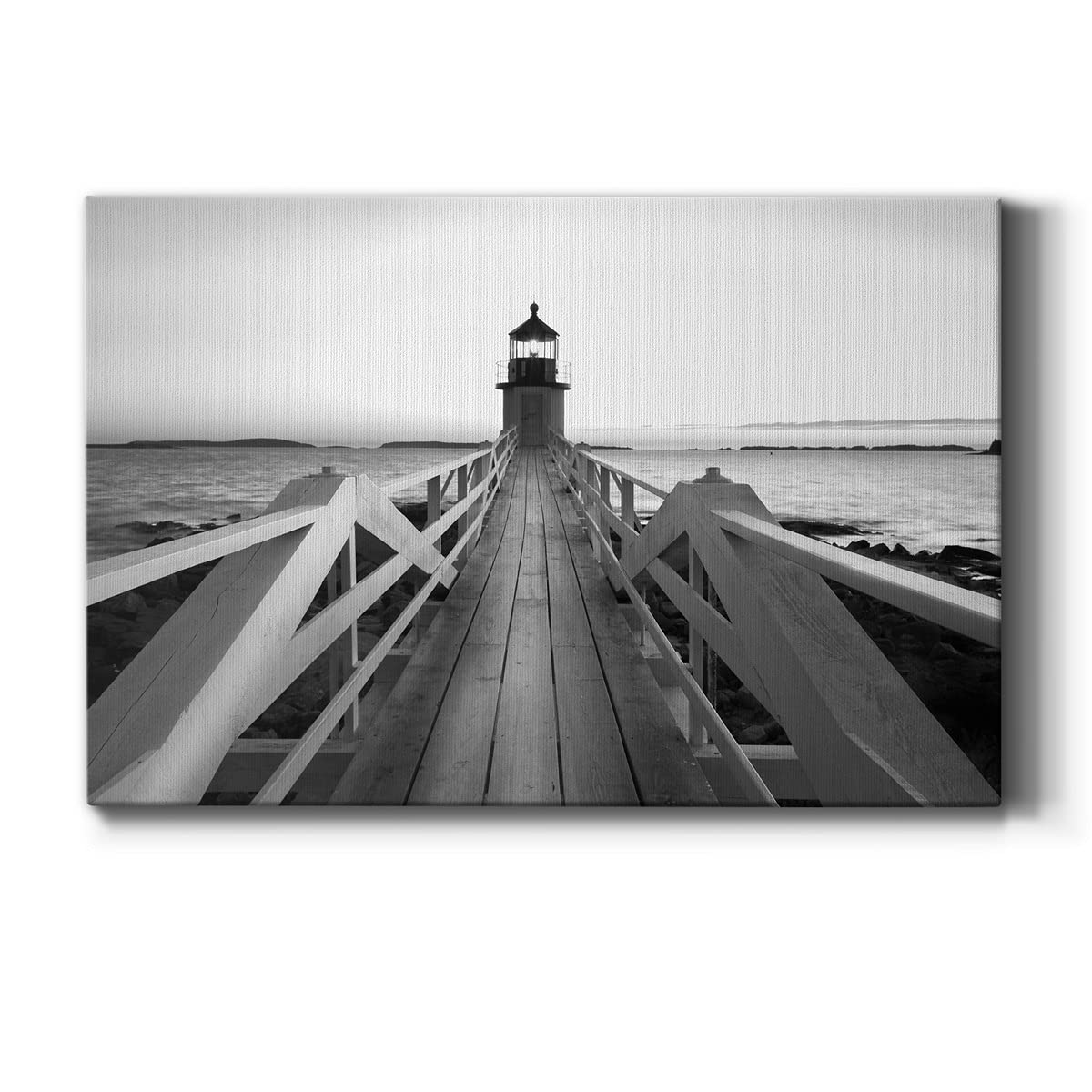 Modern Black And White Lighthouse Affordable Wall Art Wallpaper