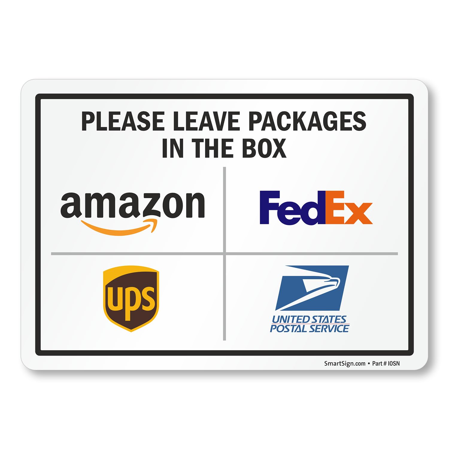 Snapklik.com : SmartSign 4-Pack Please Leave Packages In The Box ...