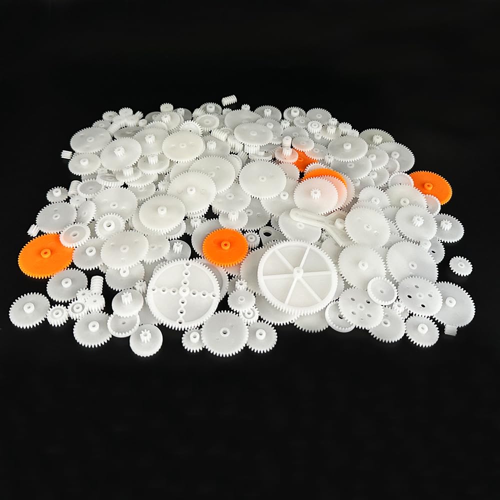 Snapklik.com : 265PCS White Plastic Gears Module 0.5 Gears For DC Motor ...