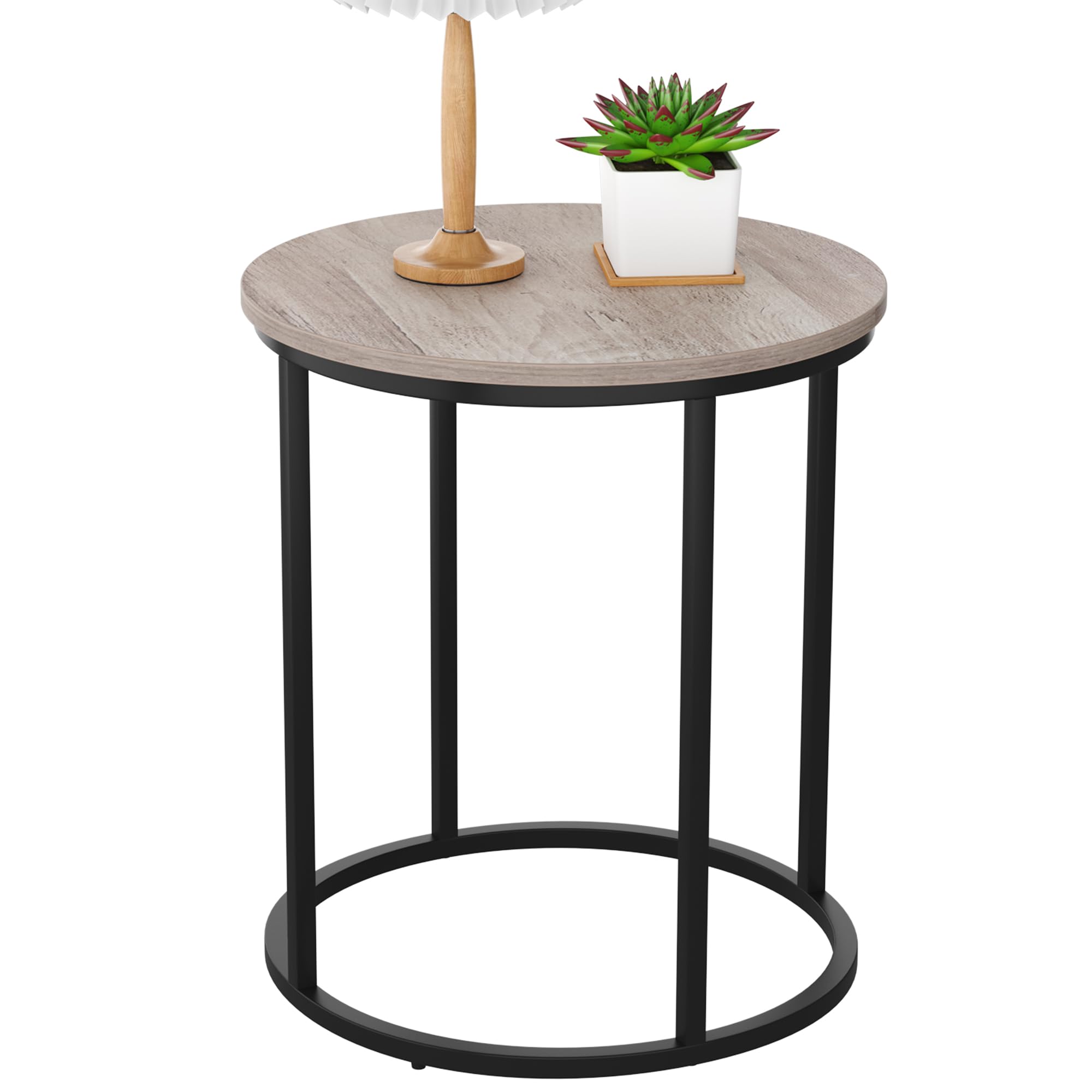 Yusong Round End Table, 20" Accent Small Side Table Nightstand Modern ...