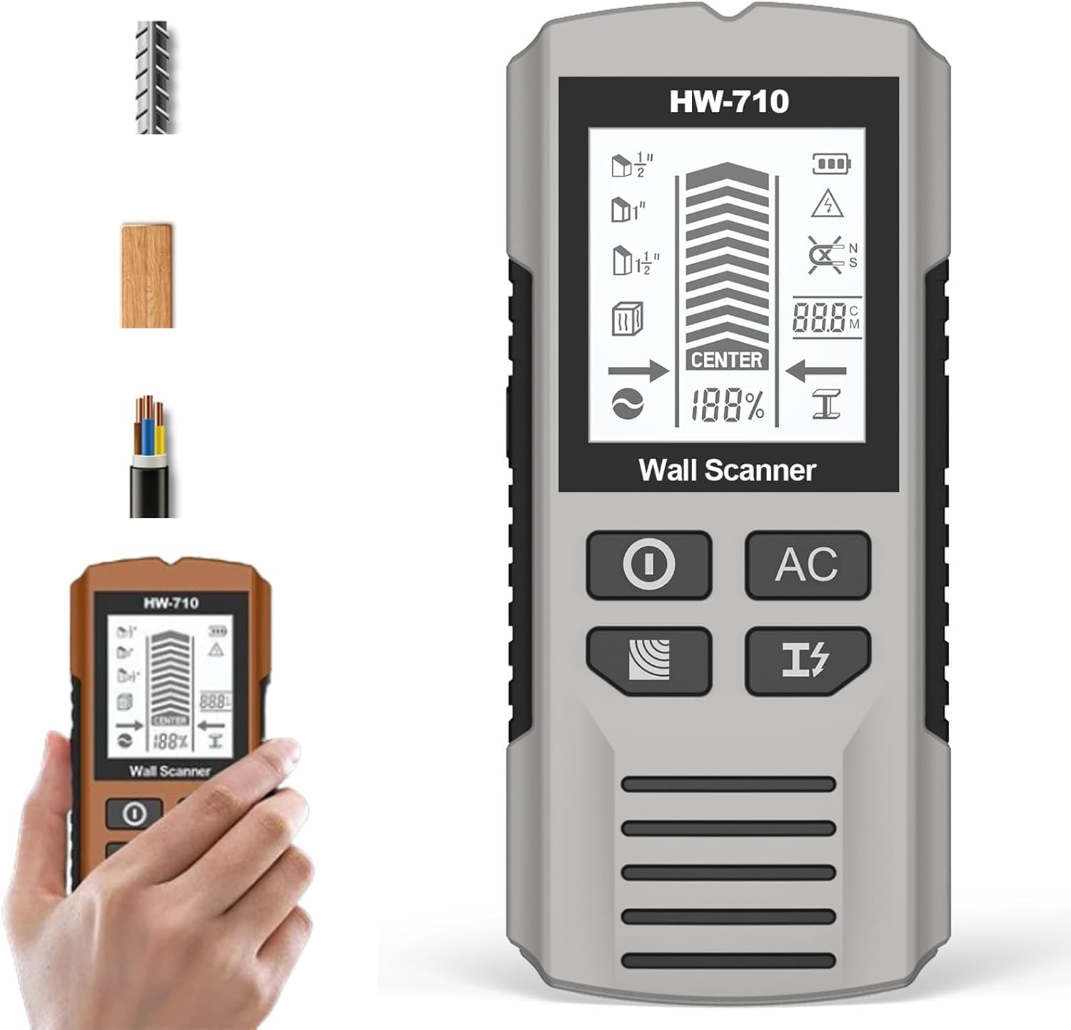 Handheld Metal Detector Wire Detector Wire Pipe Power Detector, Wall ...