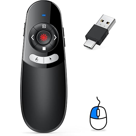 Amazon.com: DINOSTRIKE 2 in 1 Type C and USB Presentation Clicker with ...